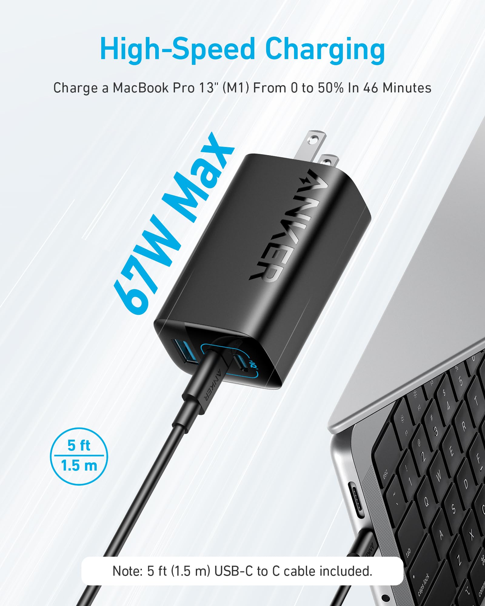Anker 737 Power Bank (PowerCore 24K) with 67W USB-C Charger