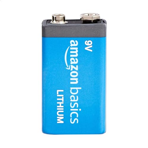 Amazon Basics 4-Pack 9 Volt Lithium High-Performance Batteries, 10-Year Shelf Life, Long Lasting Power
