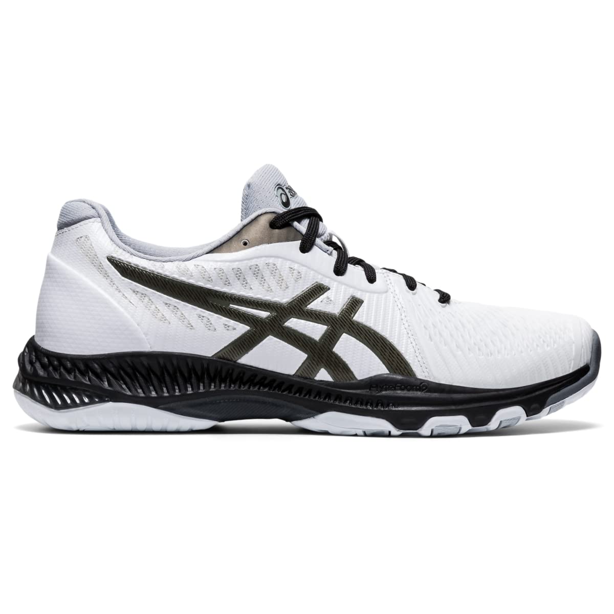 ASICS Men's Netburner Ballistic FlyteFoam 2 Volleyball Shoes, 11.5, White/Gunmetal