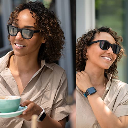 Ampere Dusk App-enabled Tint Adjustable Sunglasses, Smart Sunglasses with Open Ear Audio, Electrochromic, Polarized Lenses, Music, Calls (Black)