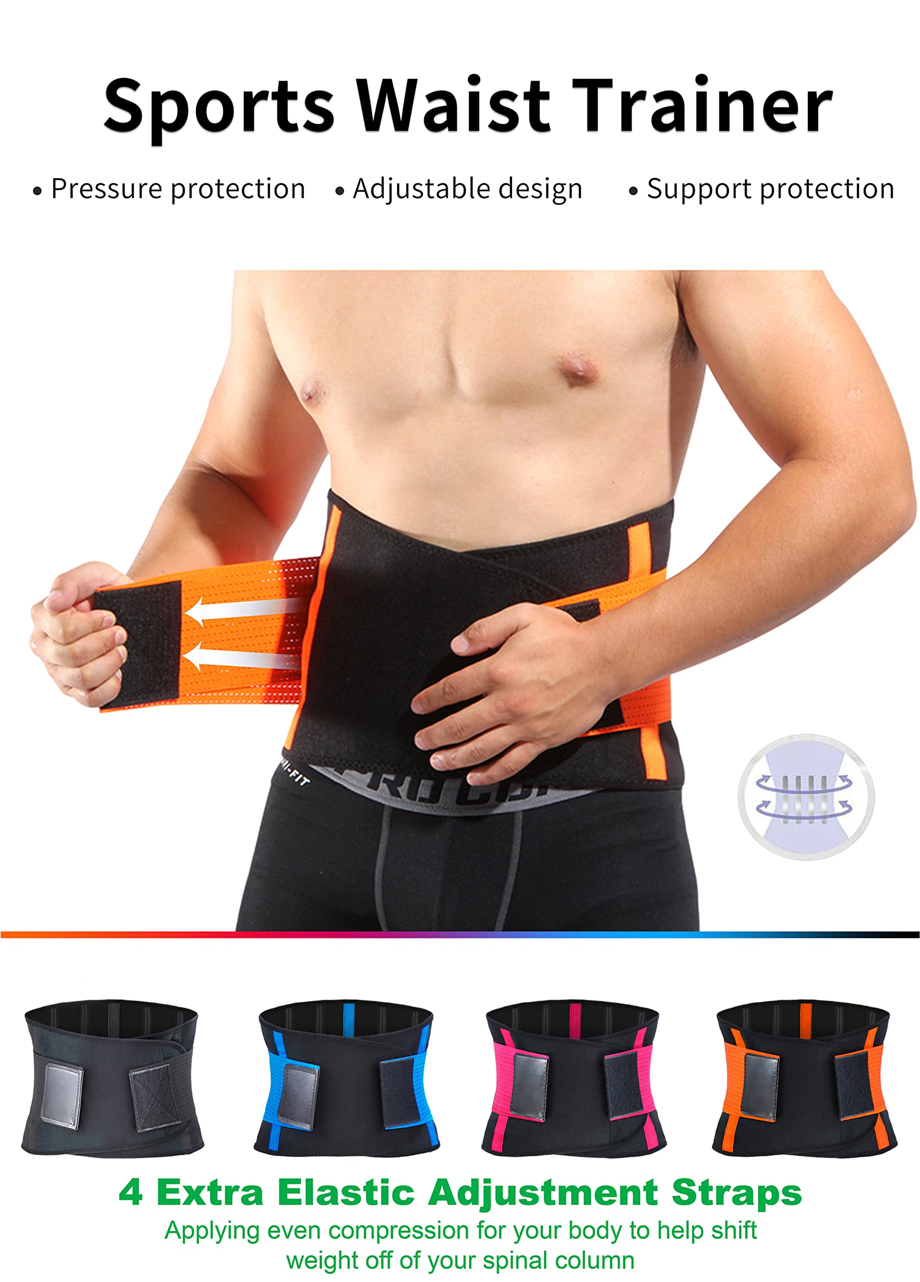 Back Brace for Men and Women - Back Belt for Lower Back Pain Relief and Support for Sciatica, Herniated Disc, Scoliosis, Heavy Lifting, Sports, Work with Dual Adjustable Straps