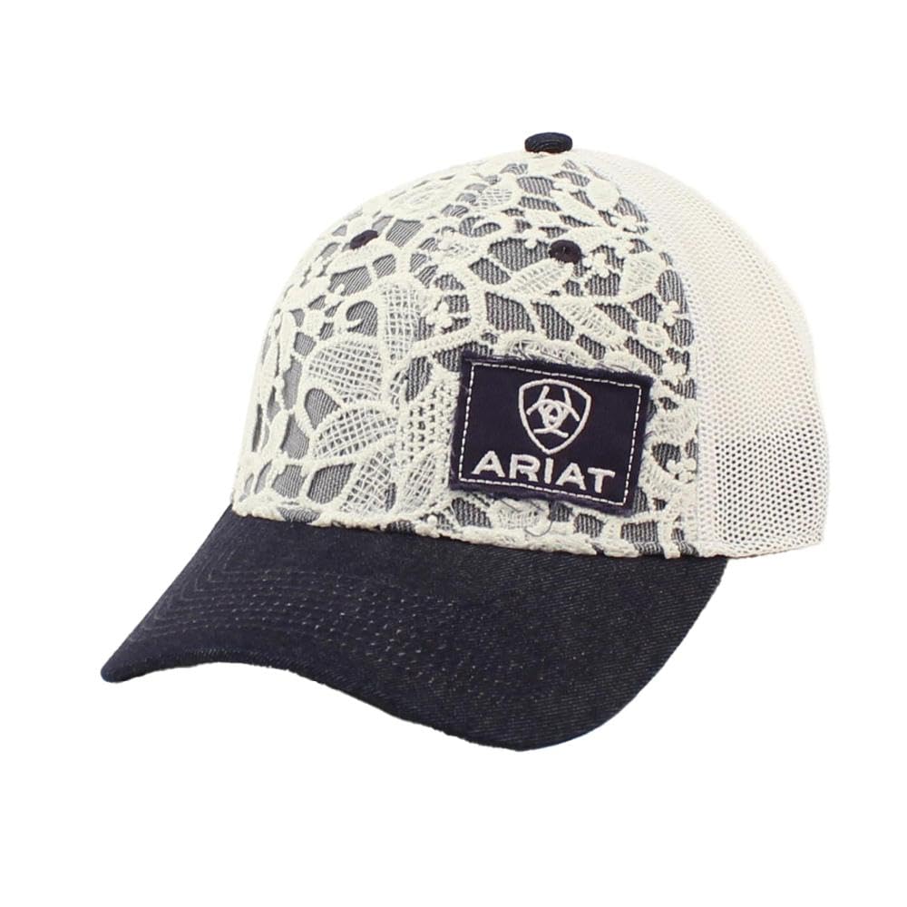 Ariat Ladies Snap Back Lace Overlay Hat, Denim