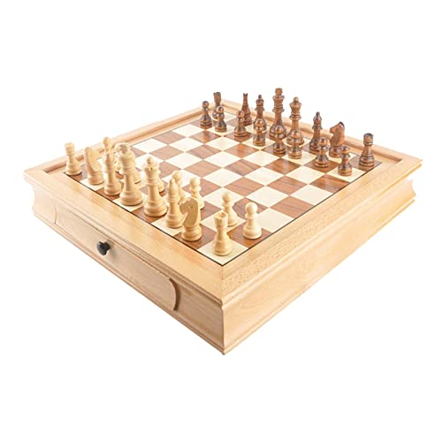 ARRGO 32x32cm Wooden International Chess Set Magnetic Board Board Game with Storage Inside Funny Game Collection Board Game