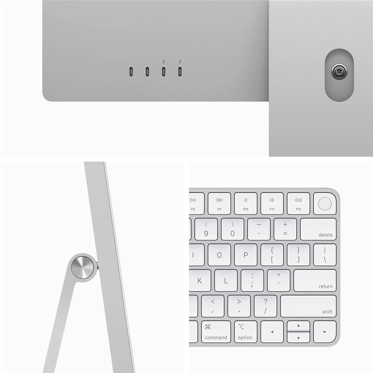 Apple iMac 24" with Retina 4.5K Display, M1 Chip with 8-Core CPU and 8-Core GPU, 16GB Memory, 512GB SSD, Gigabit Ethernet, Magic Keyboard with Touch ID, Silver, Mid 2021