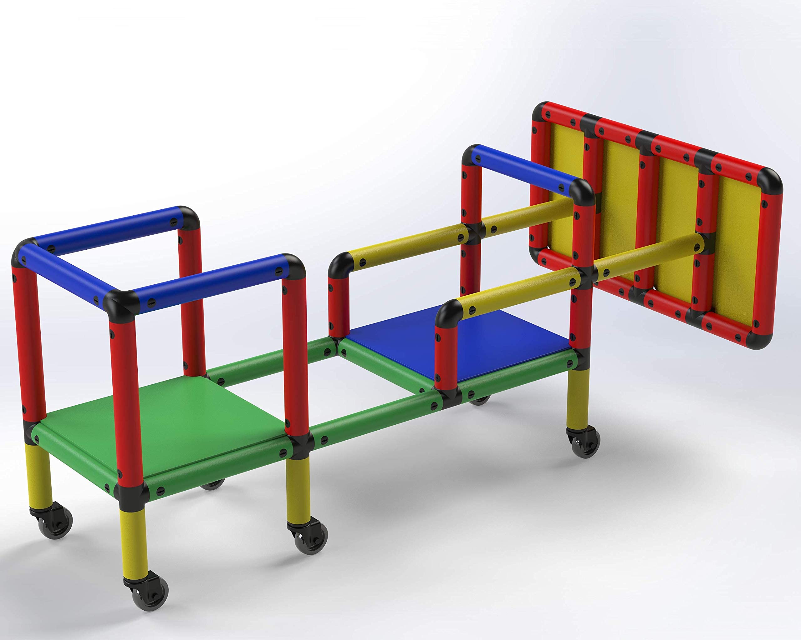 FUNPHIX Wheelies - Buildable Play Structure Set with Wheels, Indoor and Outdoor STEM Learning Construction Toy for Ages 2-12 Years