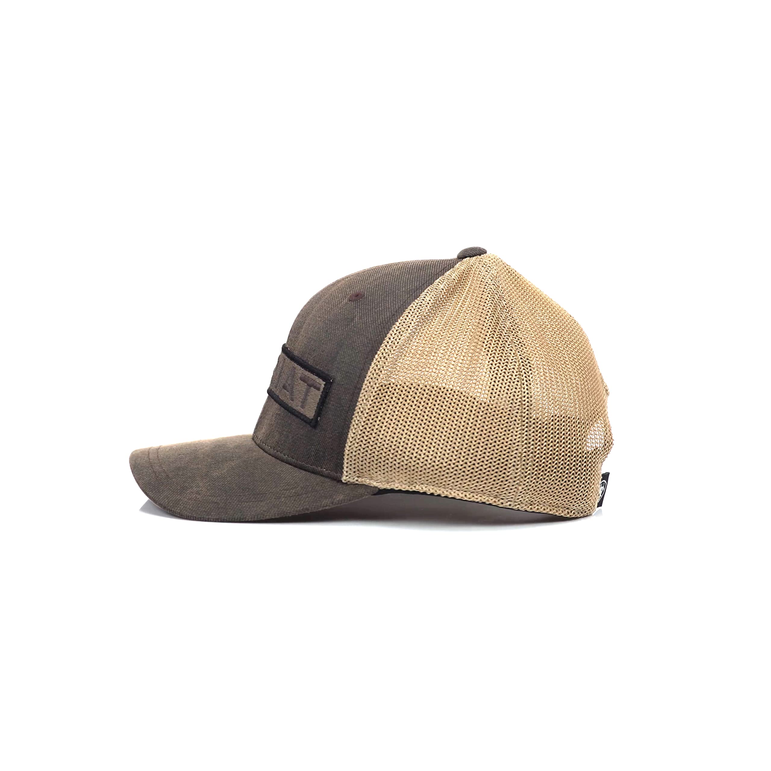 ARIAT Men's Flex Fit 110 Snapback Cap, Brown with Tan Mesh Back and Shield Logo Patch, Adjustable One Size
