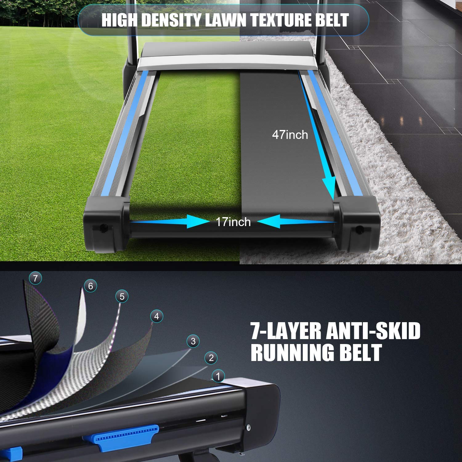 ANCHEER Treadmill, 3.25hp, App Control, Folding Treadmill Machine for Home with Automatic Incline, for Running, Walking, and Jogging, Portable Treadmill for Home, Gym, Office Workout.