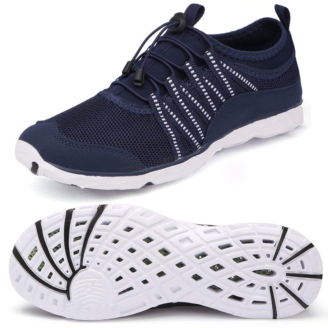 Alibress Men Women's Beach Shoes Outdoor Quick Drying Summer Water Shoes River Hiking Lightweight Aqua Shoes for Men Women Navy Blue 42 EU