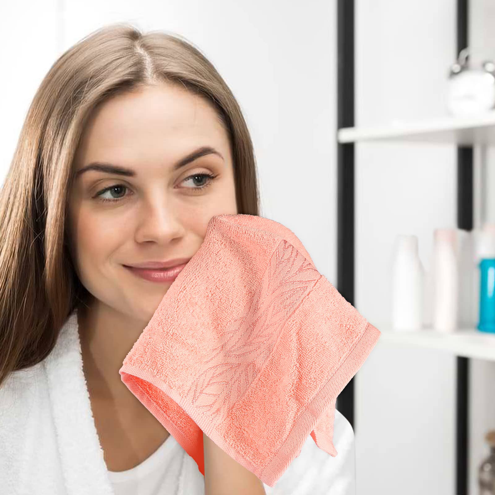 Chiicol Wash Clothes for Bathroom - Absorbent Face Wash Cloths Bulk for Men or Women, 100% Soft Cotton Bath Towels Set, Absorbent Hotel Spa Face Washcloth Towels, Bath Wash Rags.