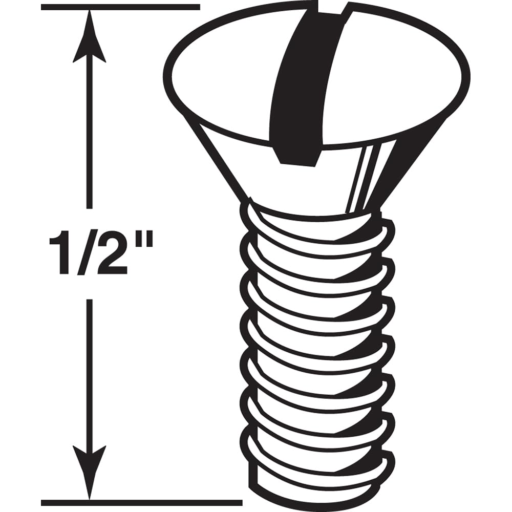 Prime-Line U 9015 Switch Plate Cover Screw, #6-32 x 1/2 In., Ivory Finish (100 Pack)