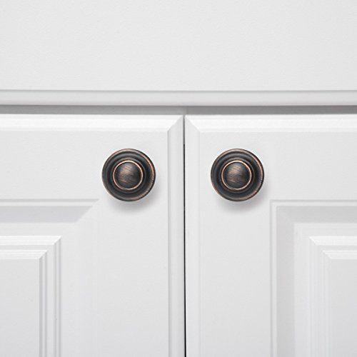 Amazon Basics Traditional Top Ring Cabinet Knob, 1.25-inch Diameter, Oil Rubbed Bronze, 10-Pack