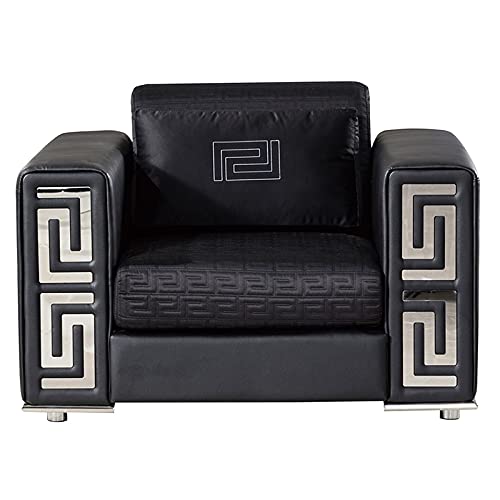 American Eagle Furniture AE223 Black Color with Faux Leather and Fabric Chair