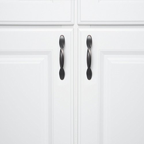 Amazon Basics Twisted Cabinet Handle, 4.5-inch Length (3-inch Hole Center), Oil Rubbed Bronze, 10-Pack