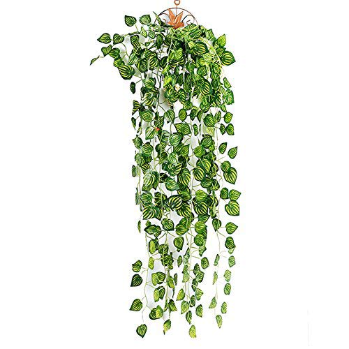 Amzanjon Artificial Ivy Vines, Artificial Fake Hanging Vine Plant Leaves Garland Home Garden Wall Decoration - 1#