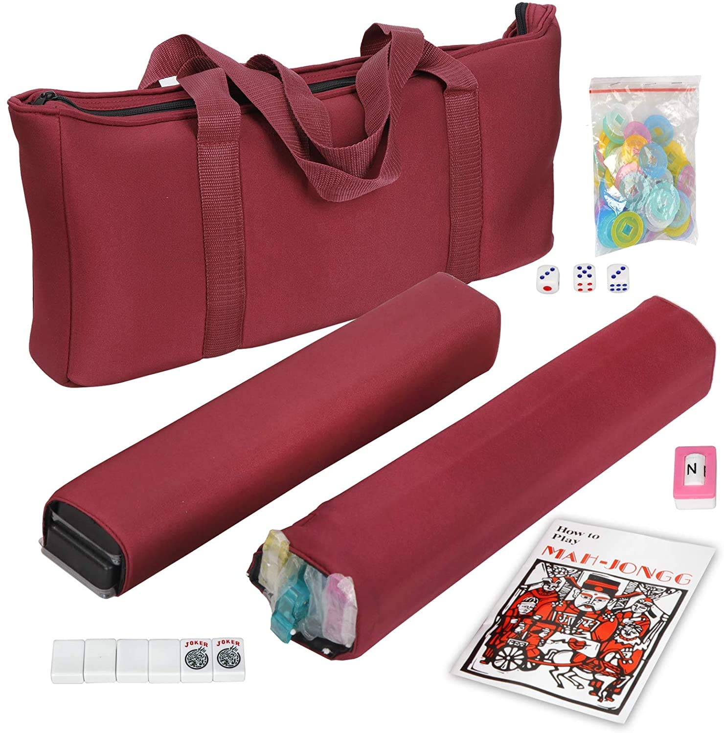 American Mah Jongg Complete Set, 166 Tiles with All in one Combo Rack with Soft Bag