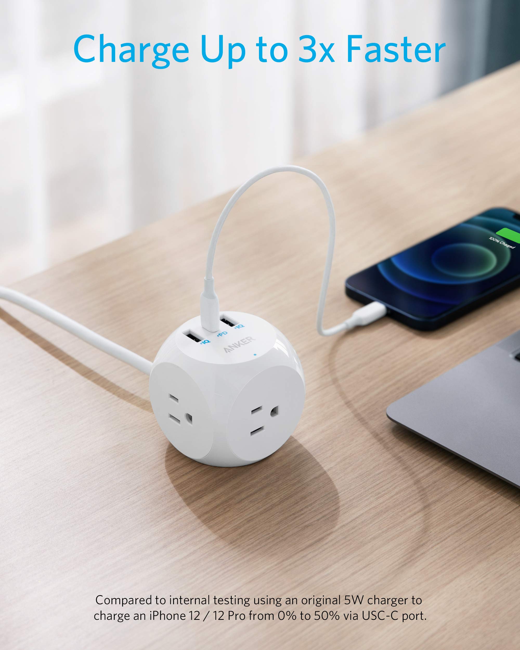 Anker Power Strip with USB C, PowerCube with 3 Outlets & 30W USB C and Anker USB C Power Strip Surge Protector(300J),6 Outlets and 20W Power Delivery