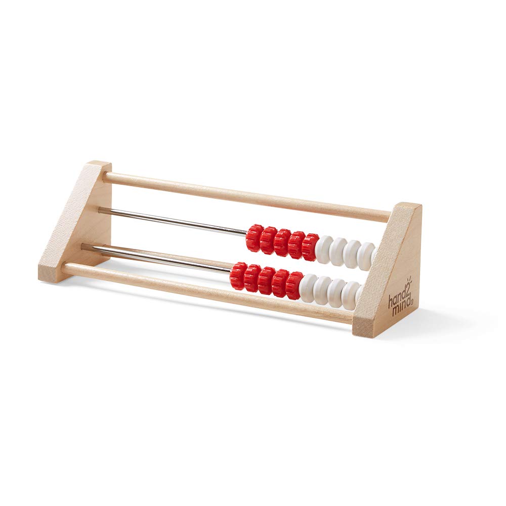 hand2mind 20 Bead Wooden Sensory Rekenrek, Abacus for Kids Math, Math Manipulatives Kindergarten, Counting Rack for Kids, Counters for Kids Math, Educational Toys for Elementary Kids (Set of 1)