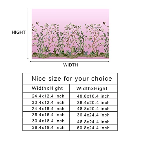 Aquarium Background Flower 24.4x48.8 inch Fish Tank Background PVC Fish Backdrop Wallpaper for Background Aquarium Fall Plants Leaves and Birds Pink Gradient
