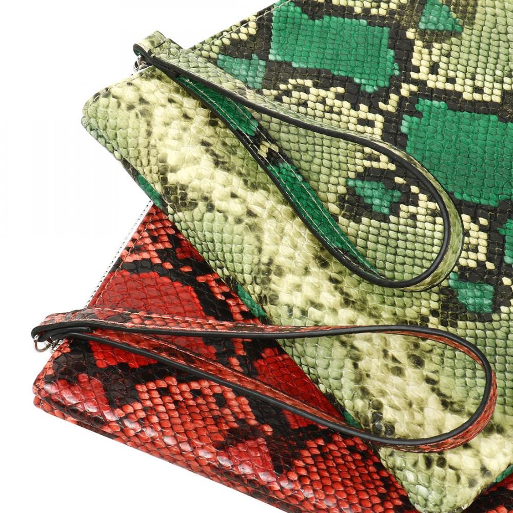 Handbags for Women Snake Printed Clutch Purse Snakeskin Envelope Clutch Bags for Casual Wedding Party (Light grey)