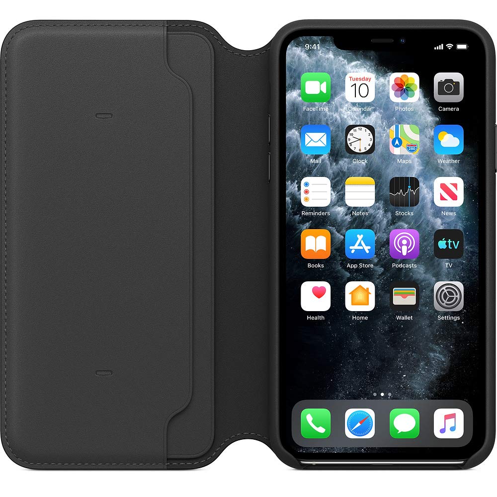 Apple Leather Folio Case for iPhone 11 Pro Max - Black, Slim Fit & Wireless