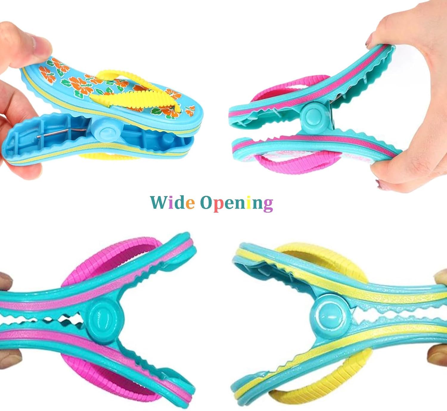 Beach Towel Clip,Vshinic Flip Flop Beach Towel Clips,Slippers Towel Clip,Strong Beach Chair Clips Peg Clips for Towels Beach Chairs Deck Patio Pool Boat Cruise Lounge Chair Accessories (4Pack