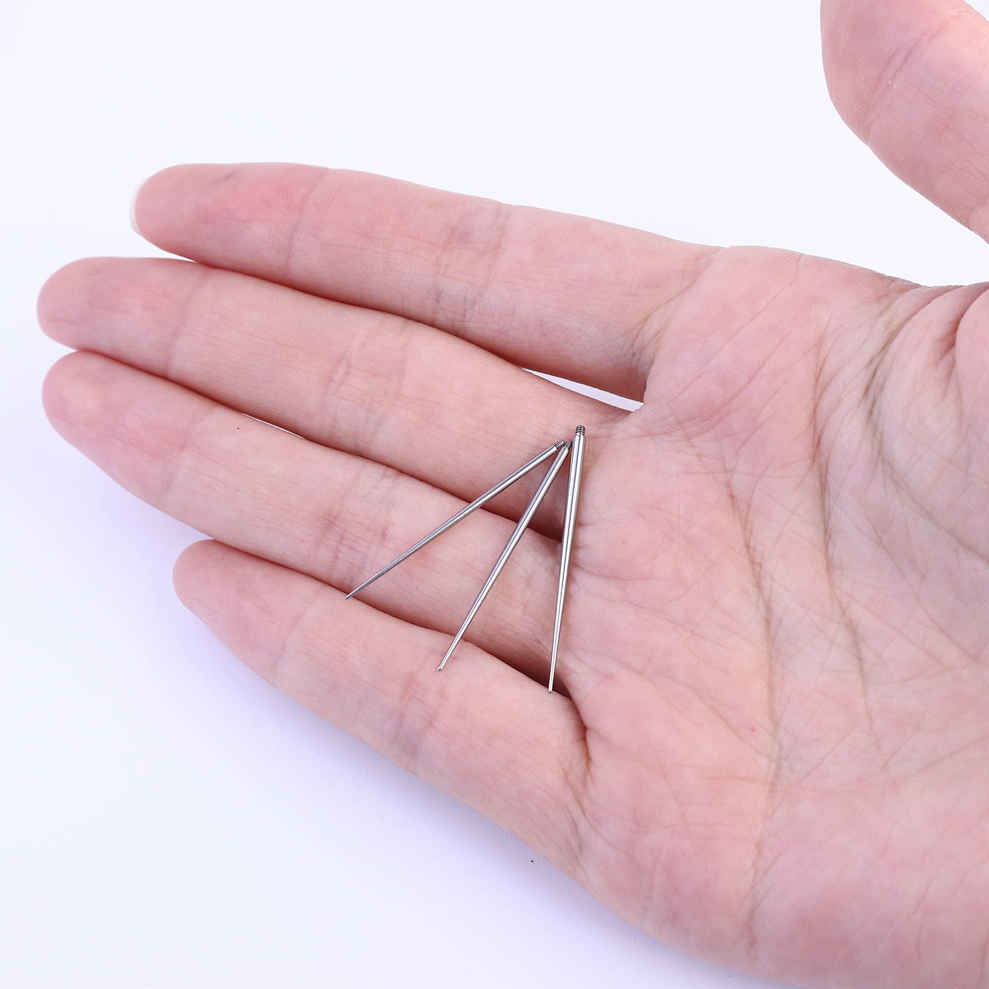 Besteel Piercing Taper 14G 16G 18G 316L Stainless Steel Taper Insertion Pin for Ear/Nose/Navel/Nipple/Lip/Eyebrow Stretcher Body Piercing Stretching Kit Assistant Tool External Thread Bar