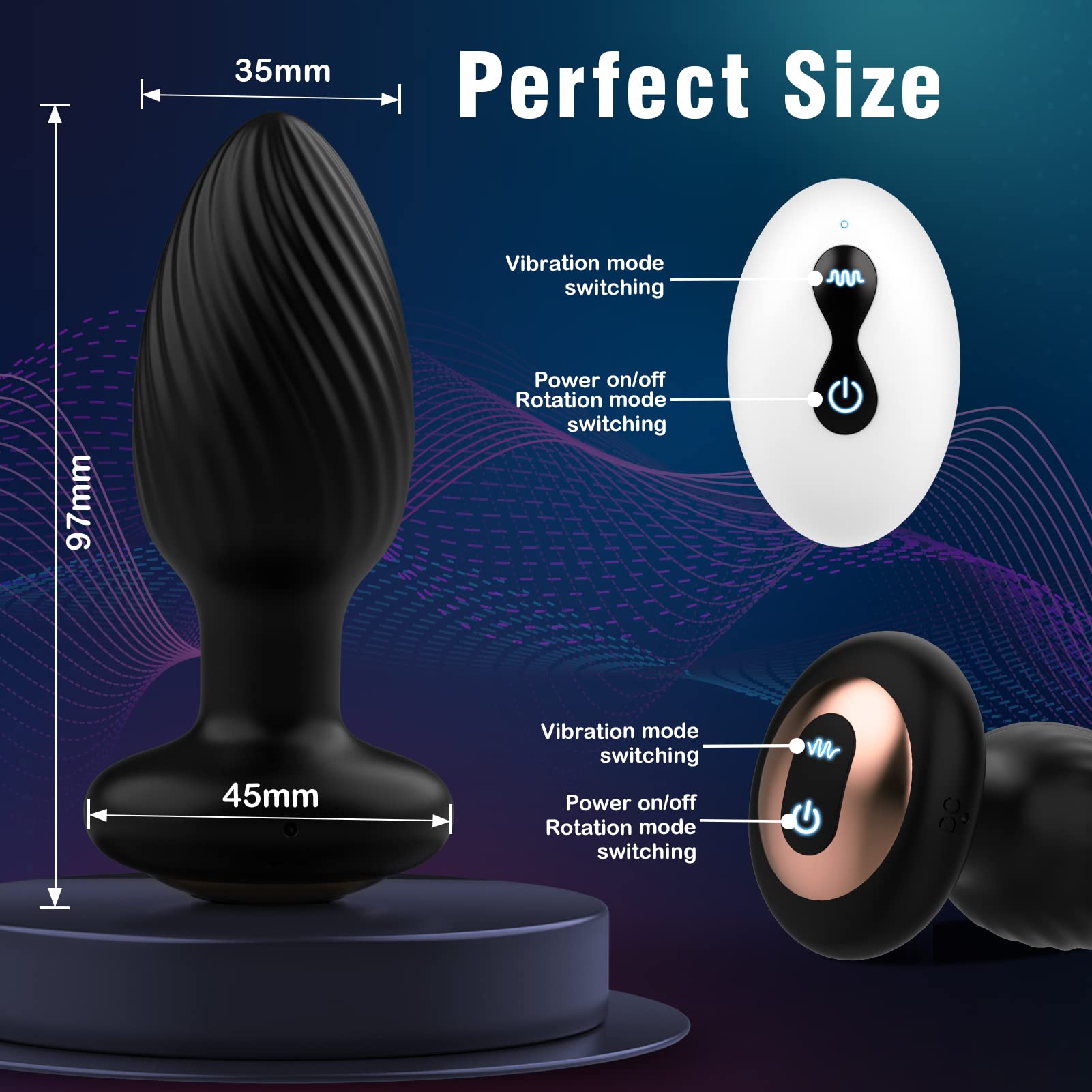 Anal Dildo Remote Control Vibrators - Realistic Dildo Anal Dildos Vibrating Dildo Sex Machine with 9 Vibrating Rotation Mode, Anal Ease Anal Training Mini Thick Dildos for Male Masturbator