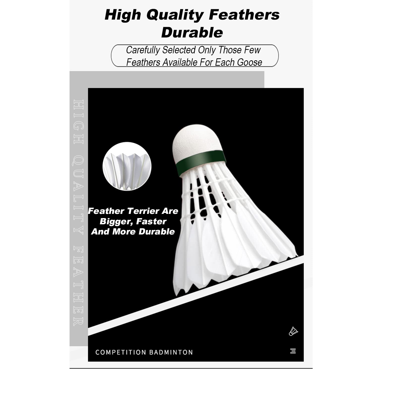 Badminton Birdies Badminton shuttlecocks 12 Pcs, Speed 77,Technology Double Durability,Kawasaki King 10E Excellent Ideal Goose shuttlecocks for Indoor and Outdoor Game