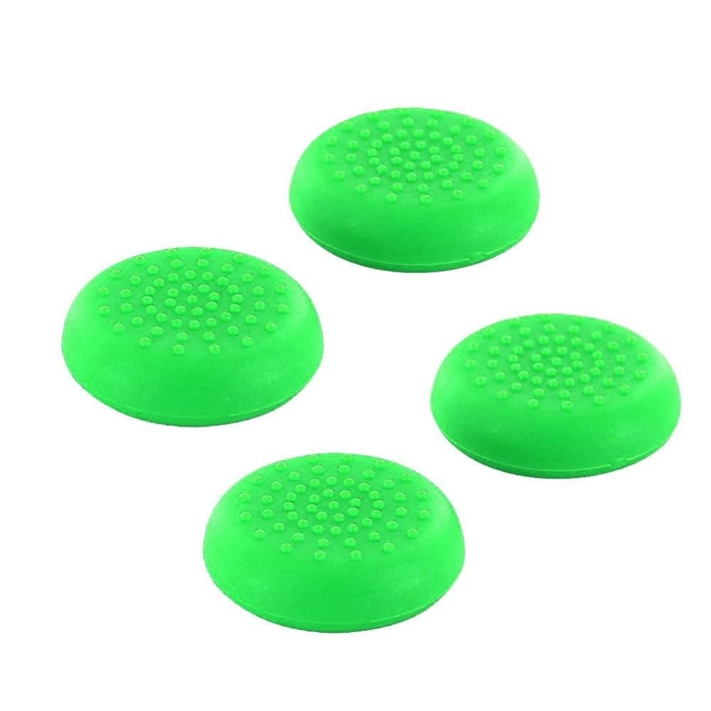 Analog Silicone Thumb Stick Grips Joystick Cap Cover for PS4 PS3 PS2 Xbox 360 Xbox One Game Controllers (4 pcs Green)