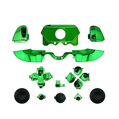 Gametown Thumbsticks Dpad Trigger Buttons Set + LB RB LT RT for Xbox One Elite Controller-Chrome Green