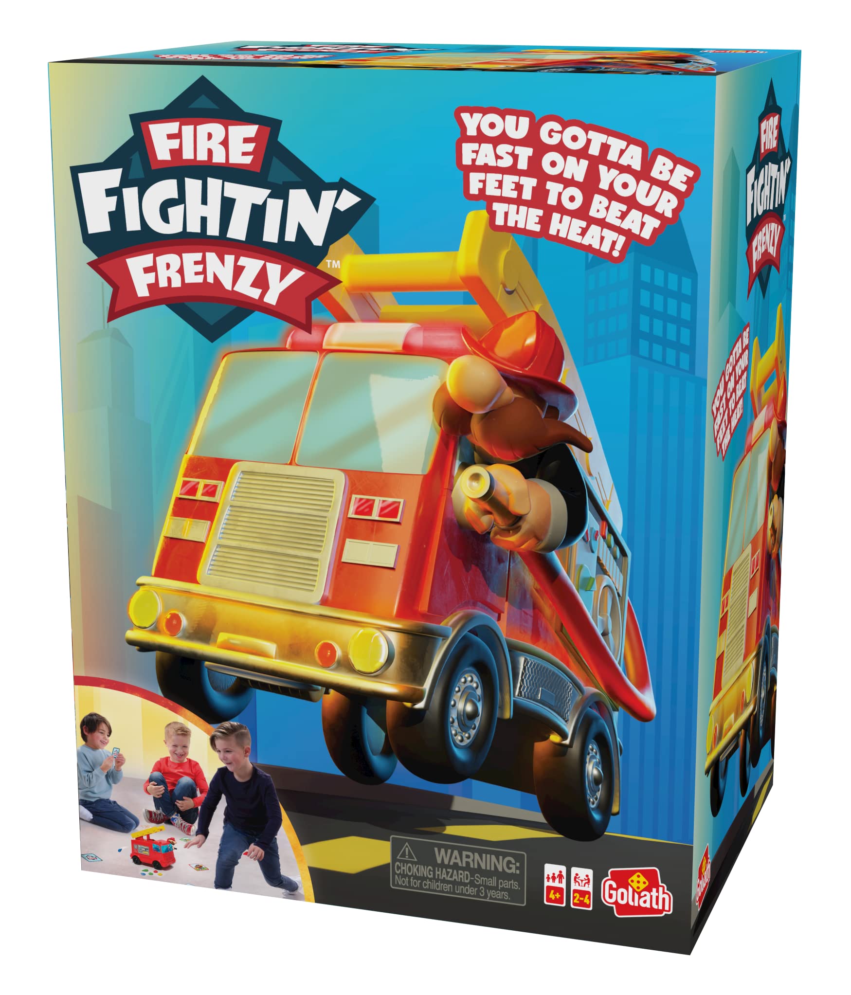 Goliath Fire Fightin' Frenzy Game - Fast-Paced Active Floor Play with Realistic Firetruck Action - Ages 4 and Up, 2-4 Players