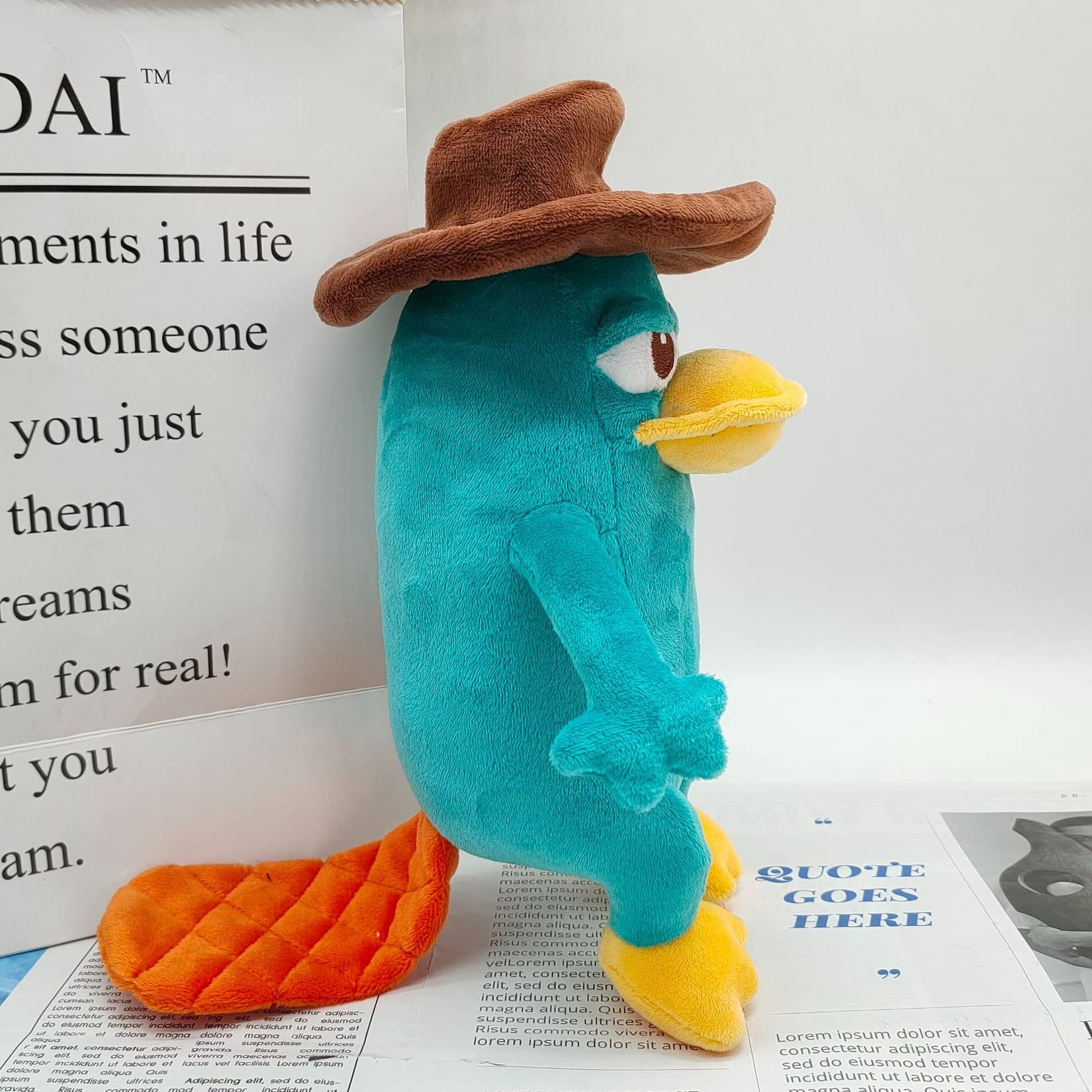 ITPZ Perry The Platypus Plush, Platypus Plush Toy for Cartoon Fans Gift,Beautiful Platypus Stuffed Plushies Doll,Soft Stuffed Pillow for Kids' Room Decor