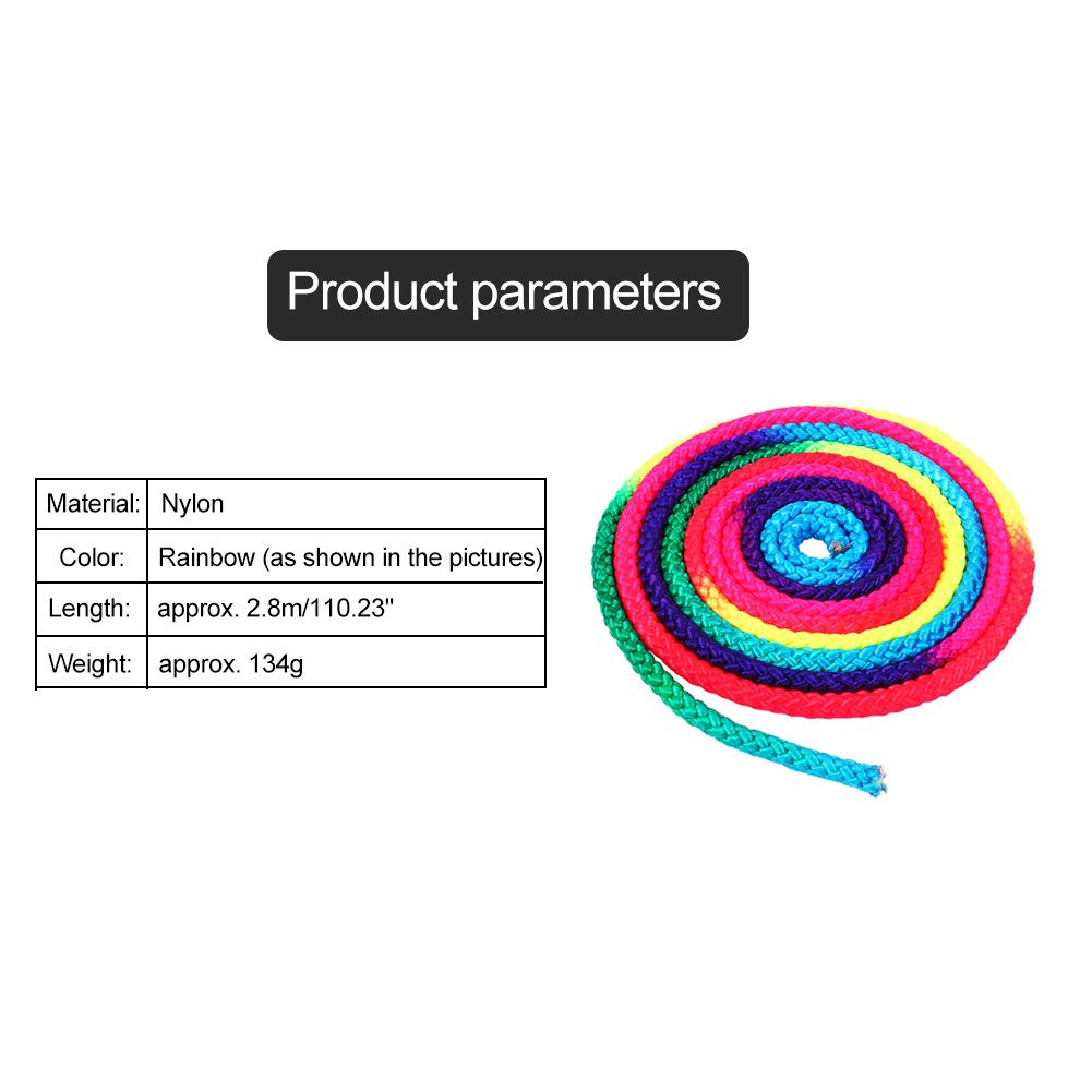 Alomejor Gymnastics Rope Rainbow Color Rhythmic Gymnastics Rope Solid Competition Arts Training Rope