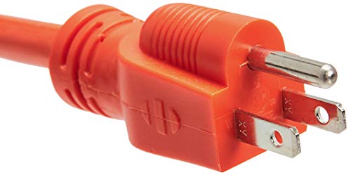 Amazon Basics 100-Foot 3-Prong Vinyl Indoor/Outdoor Extension Cord with 3 Outlets - 15 Amps, 1875 Watts, 125 VAC, Orange