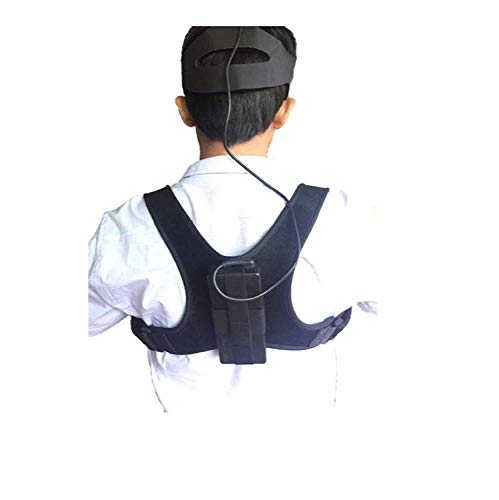 Backpack Straps Breathable VR Magic Sticker for Oculus Quest Power Bank, Adjustable Holder of The Power Bank (Power Bank not Included) (Black)