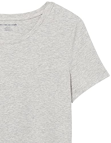 Amazon Essentials Women's Classic-Fit Short-Sleeve Crewneck T-Shirt, Pack of 2, Charcoal Heather/Light Grey Heather, Large