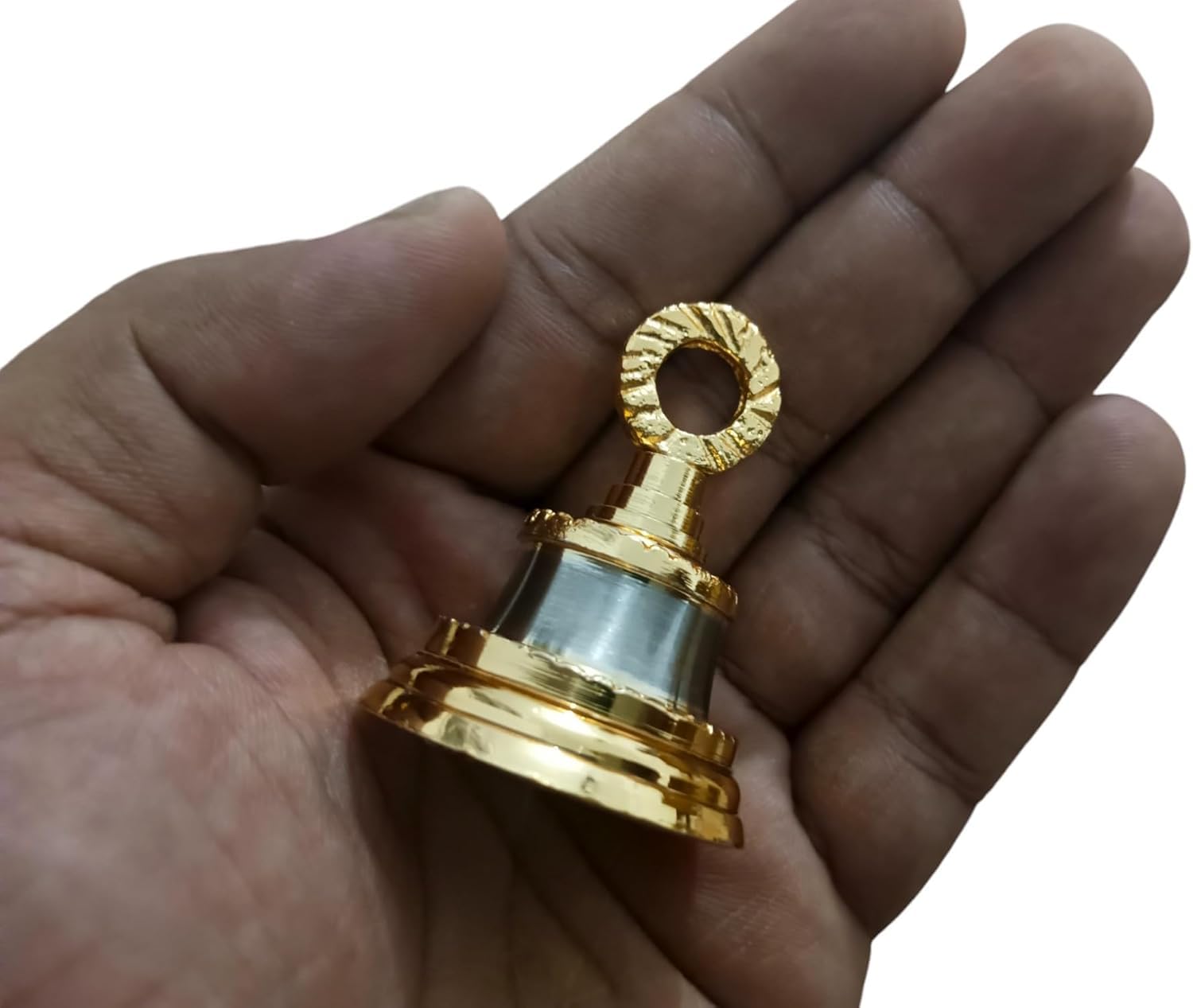 HANDTECHINDIA Brass Silver Plated 2 '' Bells Christmas Decoration Jingle Bell Sleigh Bell Jingle Bell Crafts Christmas décor Home décor Elephant décor Bells Musical Instrument Accessory. (10)