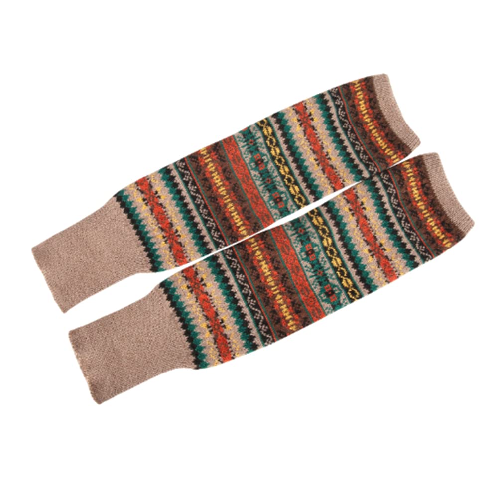ANSLYQA Leg Warmers Cable Knit Winter Warm for Women, 2 Pairs Thicker, (Black,Khaki)