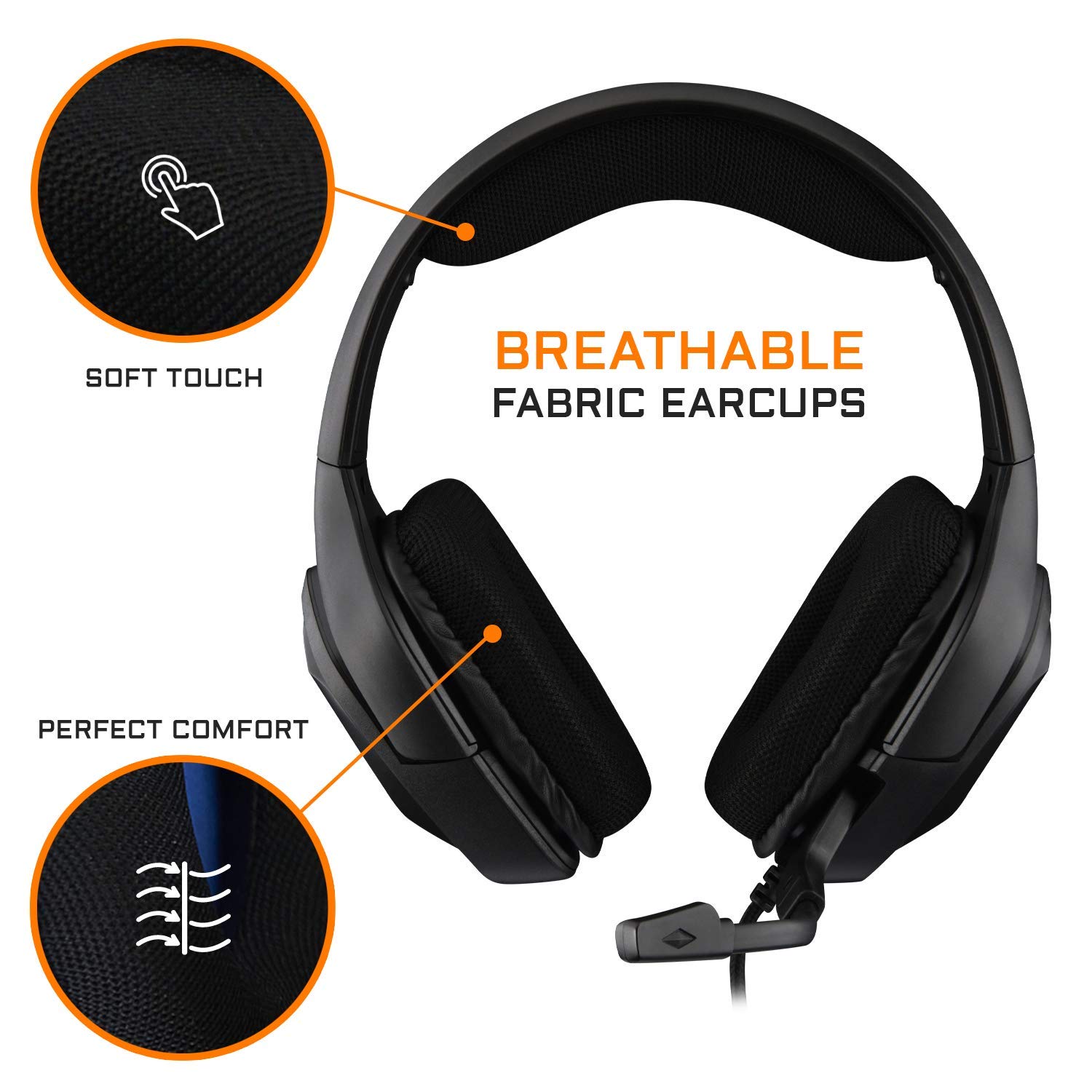 G-LAB KORP Cobalt PS4 Gaming Headset - Stereo Audio Gaming Headset, Ultra Light, High Bass - Microphone 3.5mm Jack for PC PS4 Xbox One Mac Nintendo Switch Tablet Laptop Smartphone (Black)