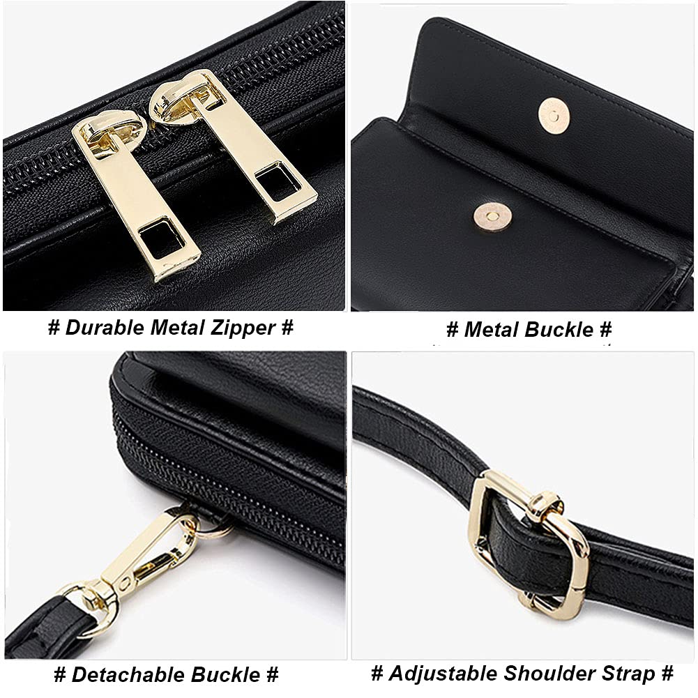 Formva Women Touch Screen Crossbody Bags Cell Phone Wristlets Purse, RFID Blocking Clutch Wallets Card Holder with 2 Shoulder Strap