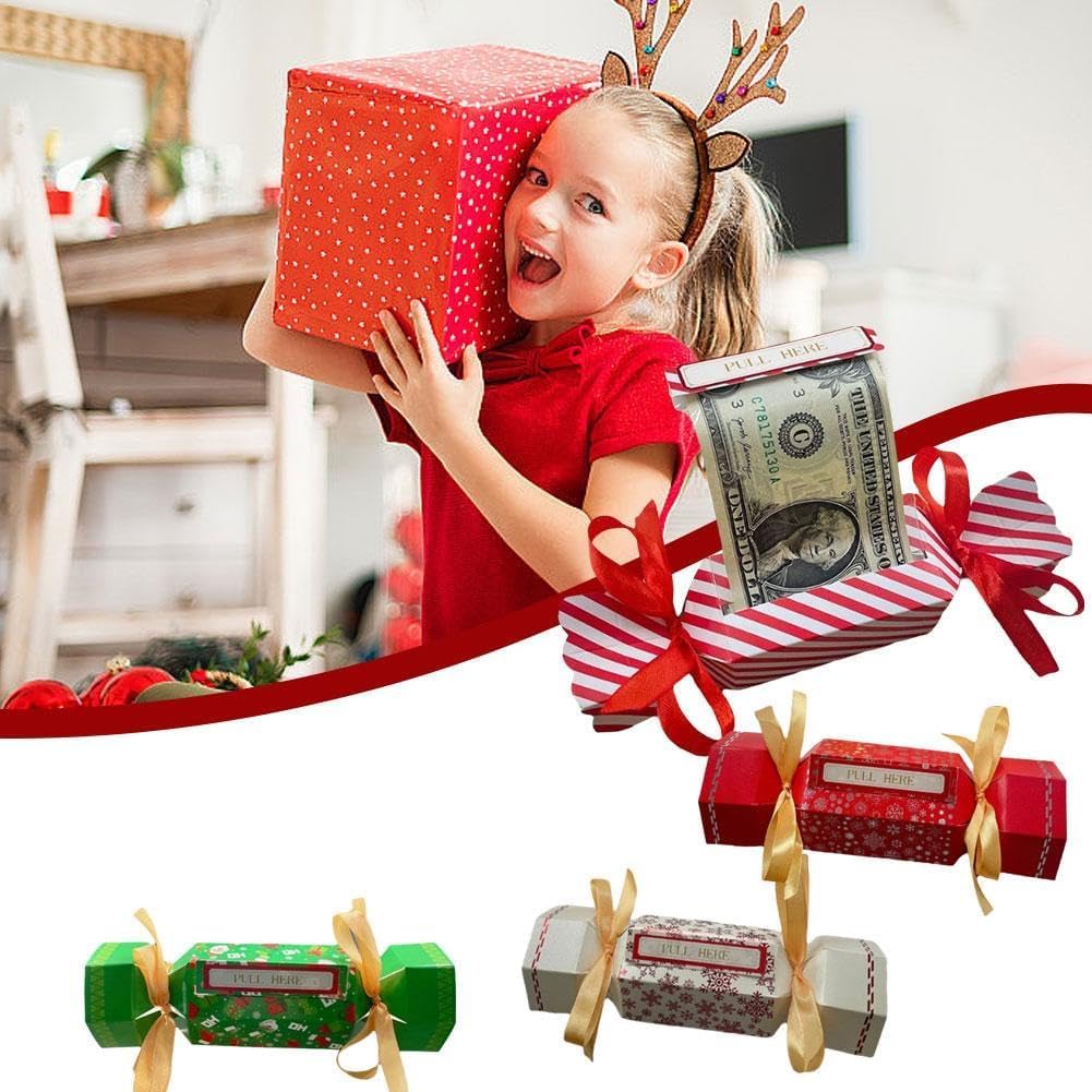 Christmas Surprise Money Pull Pouch,Christmas Money Holders For Cash,Christmas Money Box For Cash Gift Pull,Christmas Money Box,Christmas Money Pull Box(4PCS)