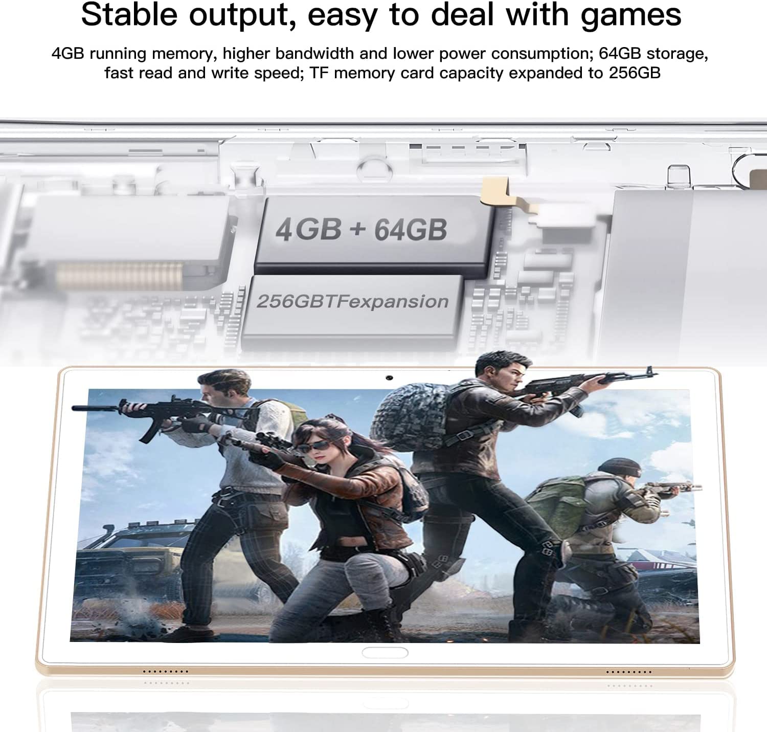 AOYODKG Android 11 Tablet 10 inch Built-in Camera with WiFi,Phablet 64GB Storage with 256GB Expand,IPS HD Touch Screen,2 in 1 Tablet with Keyboard,Gaming Tablet