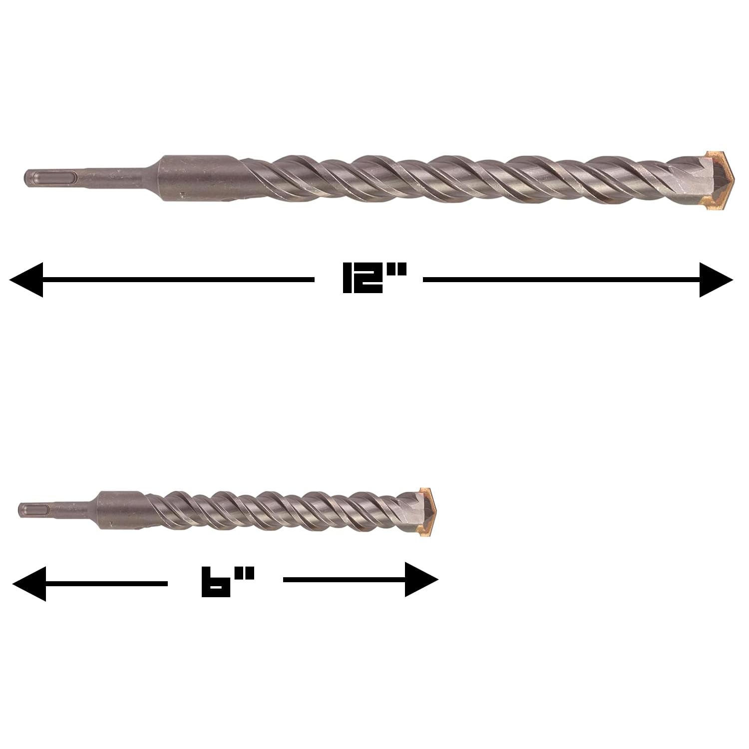 Owl Tools 1/2 Inch Masonry Drill Bits (2 Pack - 6" Length Industrial Grade) Carbide Tipped Easily Cuts Through Concrete, Cement, Block, Stone, & More!