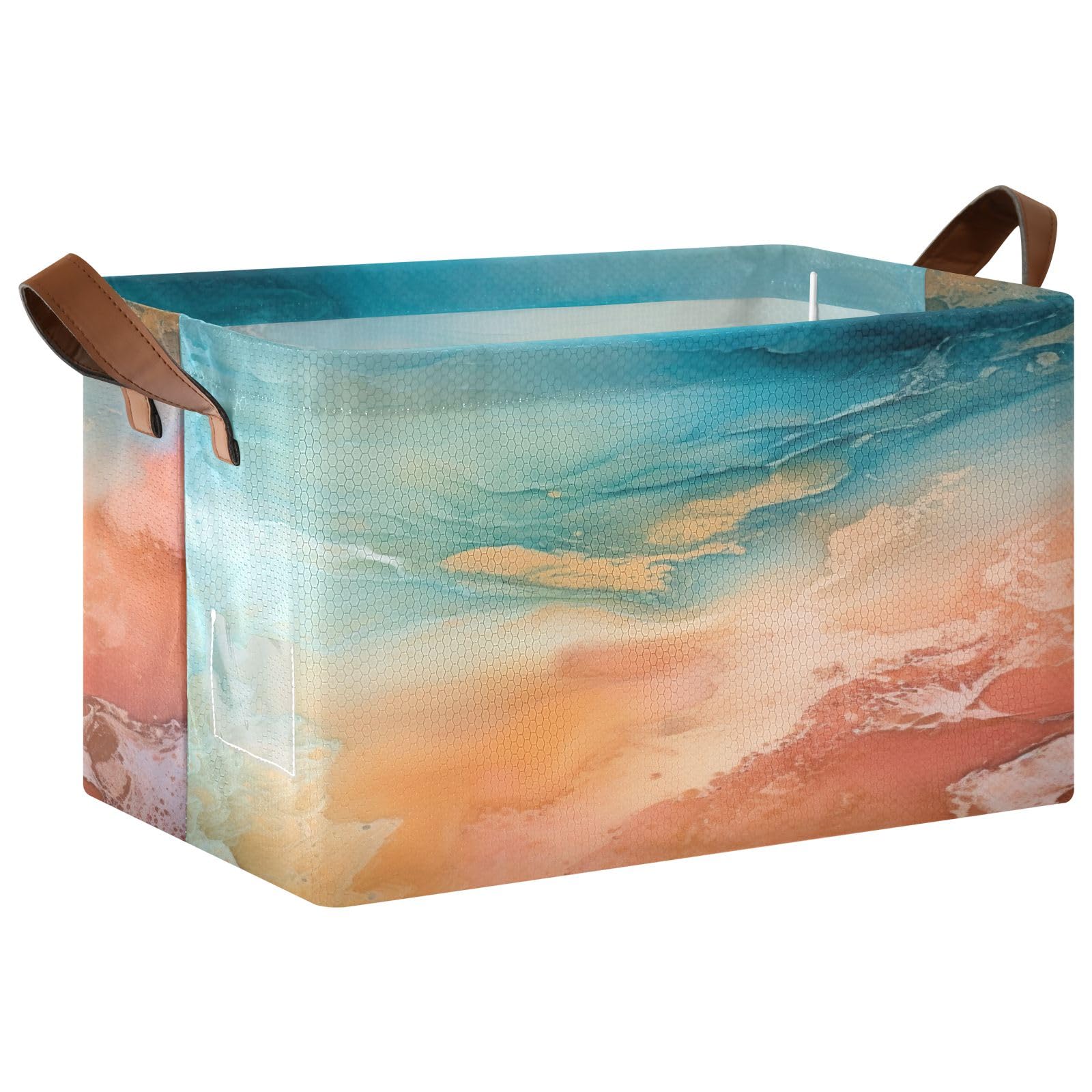 Bolaz Colorful Marble Large Storage Baskets for Shelves Closet Organizers Storage Bins with Handles for Home Organization Decorative Collapsible Baskets