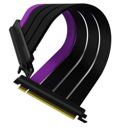 Cooler Master MasterAccessory Riser Cable PCIe 4.0 x16 200mm Black, PCIe 4.0 Compatible, EMI Shielded 30 AWG, Protective ABS Casing for Graphics Card (MCA-U000C-KPCI40-200)