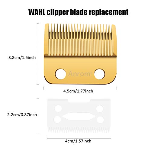 Anrom Professional Standard 2-hole Ceramic Clipper Blades Replacement Blades, Compatable for clippr # 30-15-10 (# 1037-400) #8591 Fast Clipper Blade Combination Including Screws, Gold + White Blades