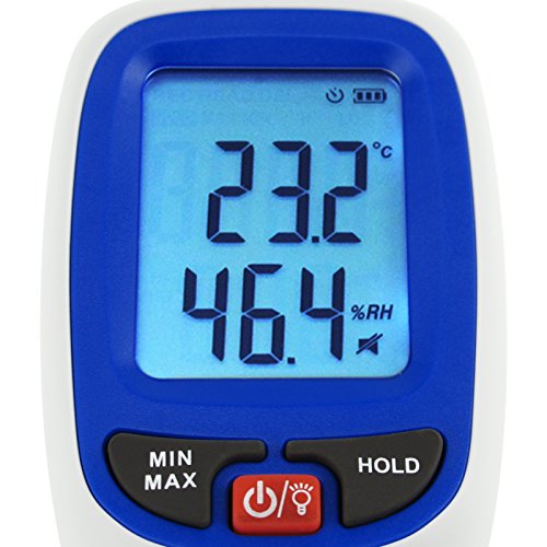 Gain Express Digital Humidity & Temperature Meter Hygrometer Psychrometer, Dew Point and Wet-Bulb Temperature Range -4~158°F, Humidity Range 0~100% RH, Min/Max Hold, LCD Backlight
