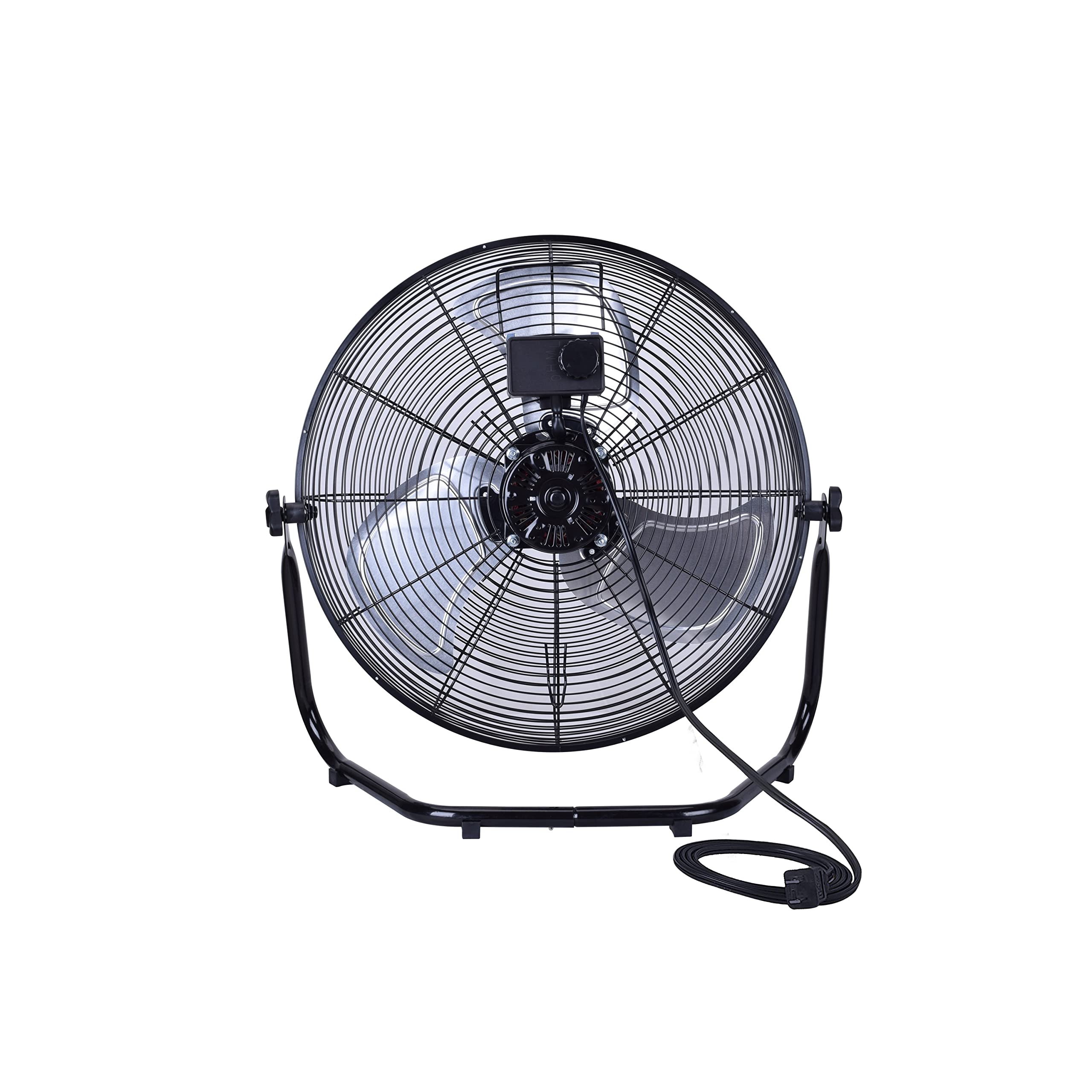 Amazon Basics 18-Inch High-Velocity Industrial Fan with 3 Speeds, Durable Metal Construction and Aluminum Blades, Ideal for Industrial & Commercial Spaces, 100 Watts, Black, 8.27"D x 21.85"W x 21.5"H
