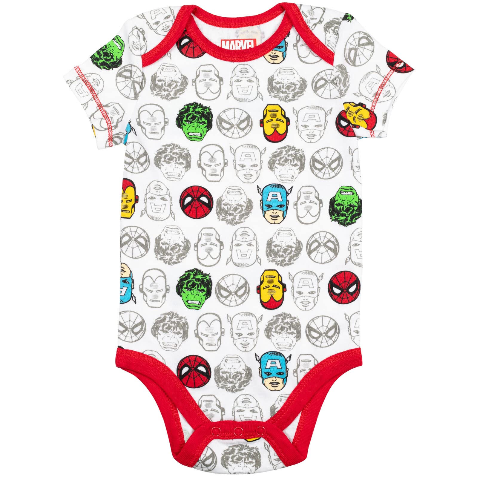Marvel Baby Boys' 5 Pack Bodysuits - The Hulk, Spiderman, Iron Man and Captain America Multi 3-6 Months