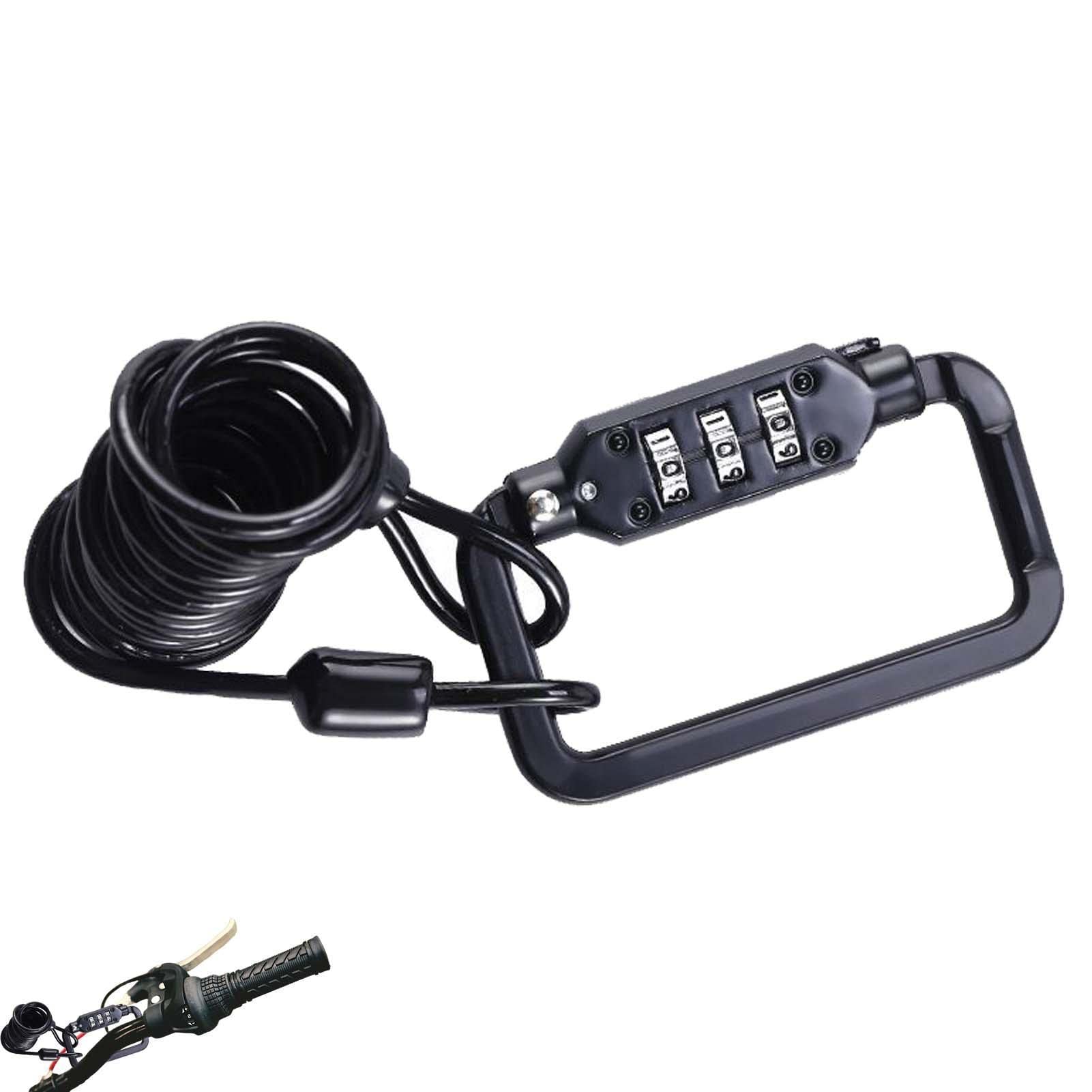 ANBID Helmets Lock - 1.2m/47.24in Coil Mini Universal Cable Lock for Helmets | Bike Accessories for Locking Helmets, Bicycle, Bag (Color : Black)